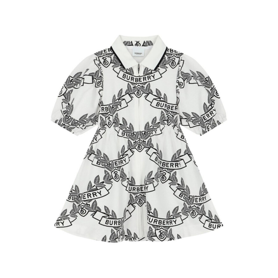 Burberry Alesea Cotton Logo And Oak Leaf Print Dress, Size 10Y 8070179 ...