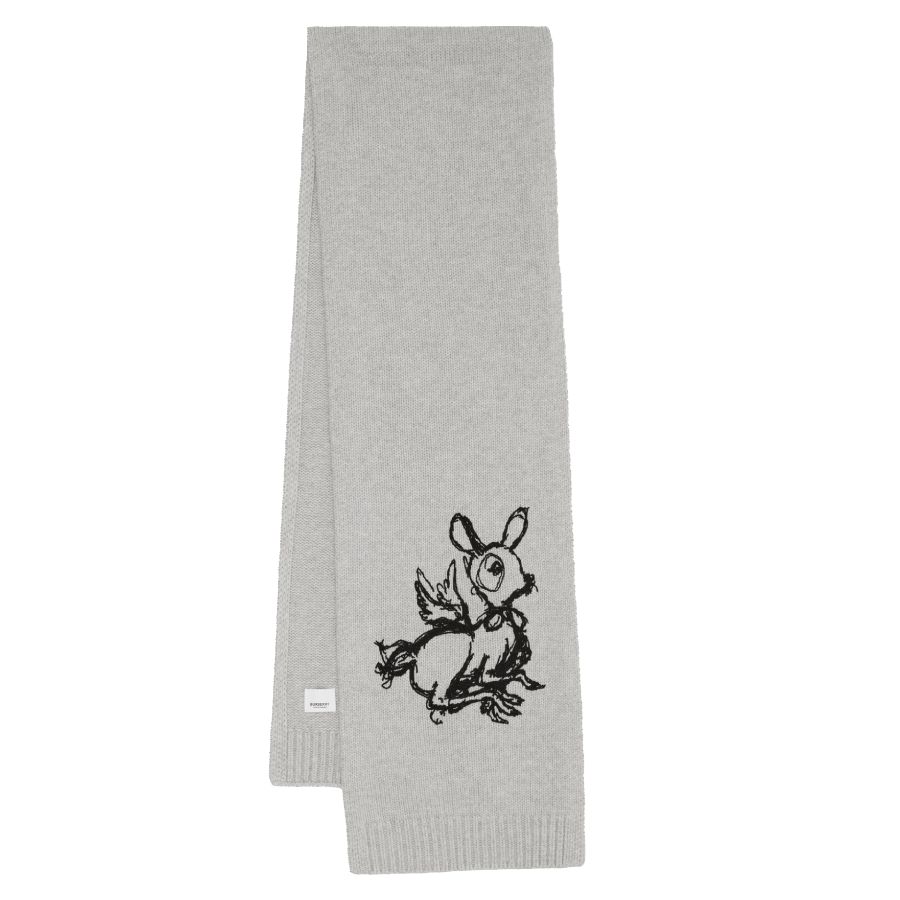 Burberry Angel Deer Graphic Retangular Wool Cashmere Scarf 8064232 ...