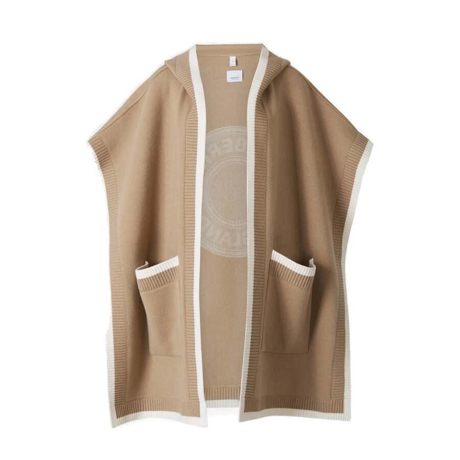Burberry Archive Beige Carla Logo-Patch Wool And Cashmere-Blend Cape ...