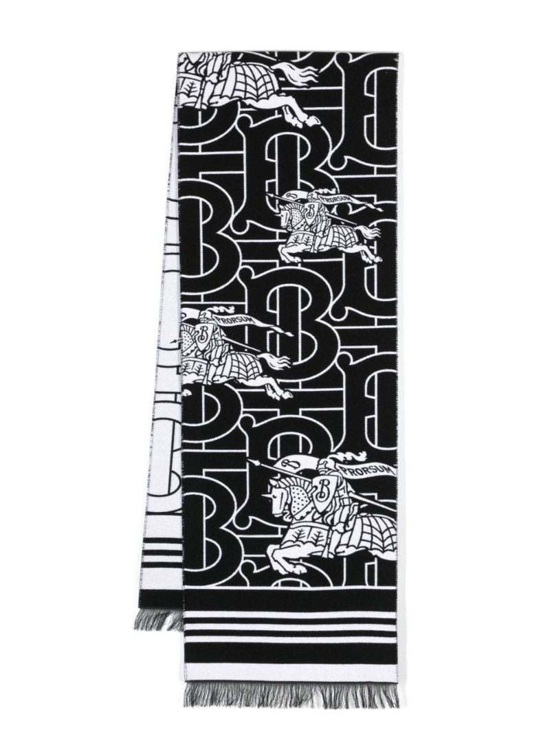 Burberry Black Tb Icon Football Wool Scarf 8064003 5045700536034 ...