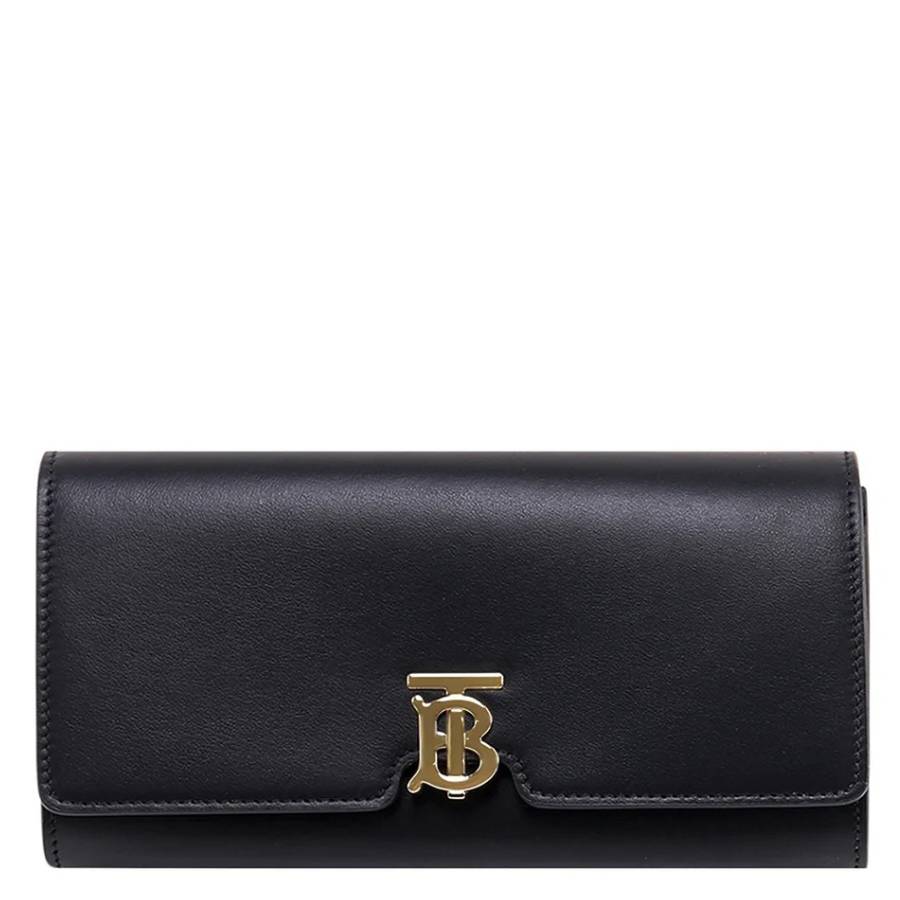 Burberry Black TB Monogram Plaque Continental Leather Wallet 8055154 ...