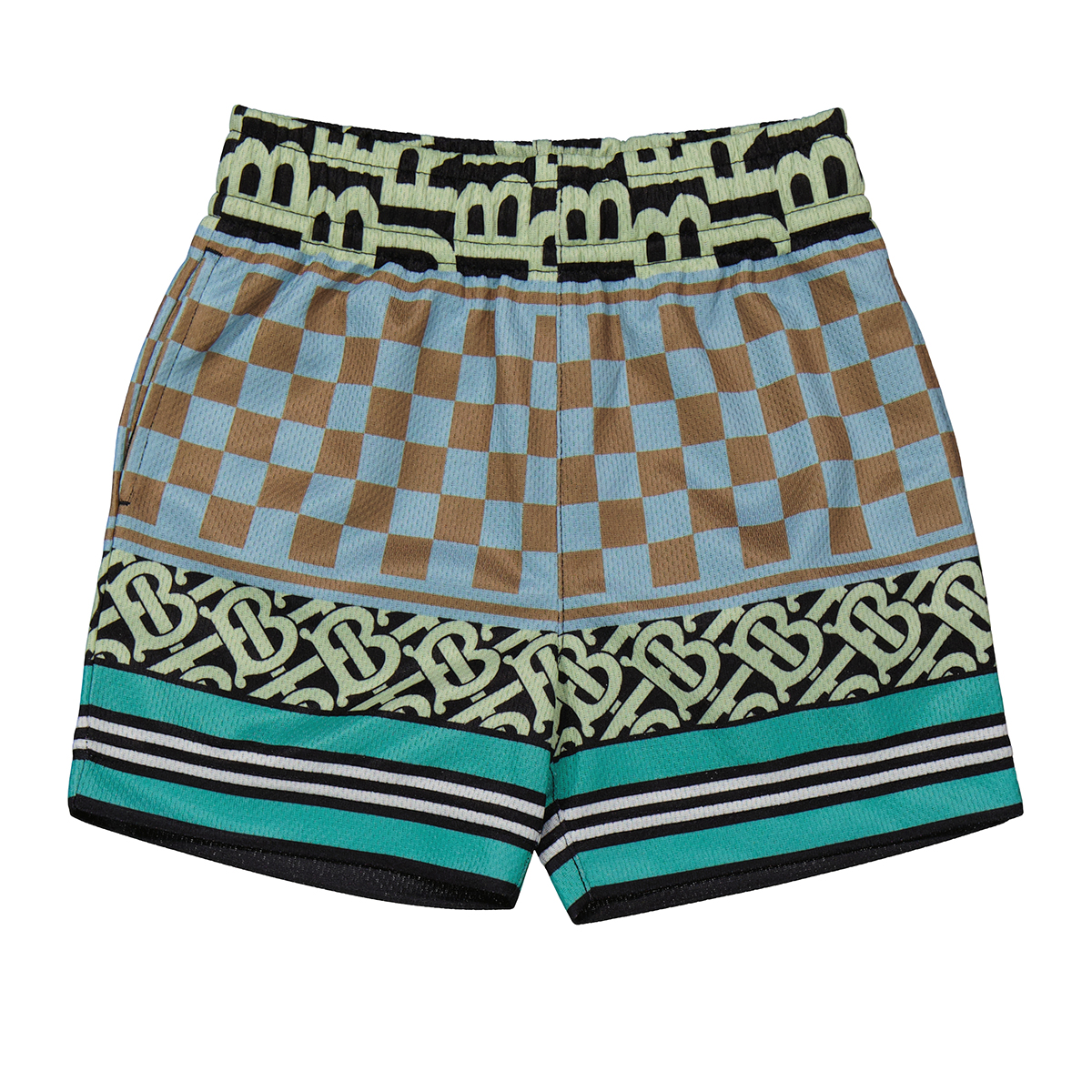 Burberry Boys Jade Blue Montage-Print Mesh Shorts, Size 4Y 8048038 ...