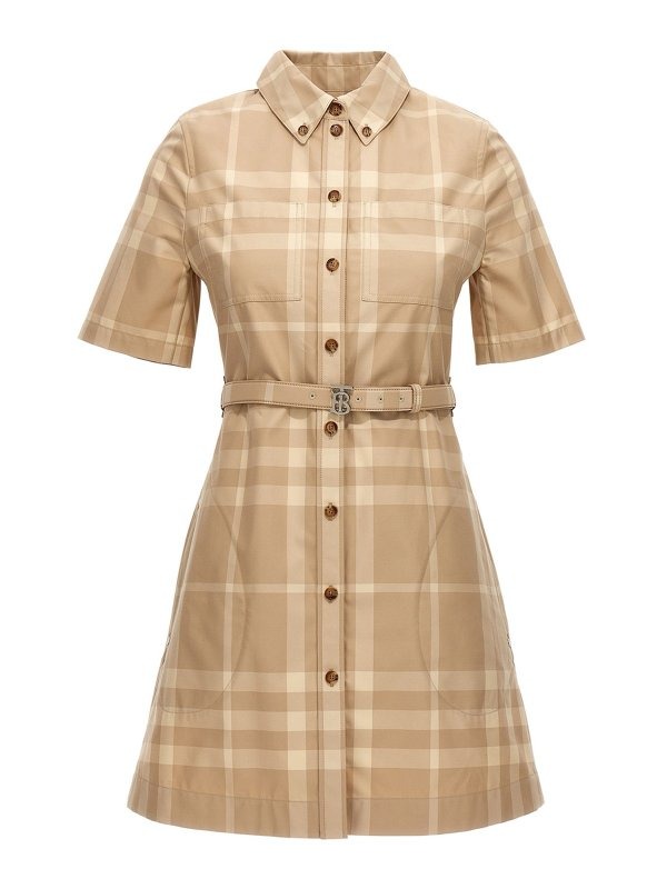Burberry Check Print Cotton Dress, Brand Size 6 (US Size 4) 8065893 ...