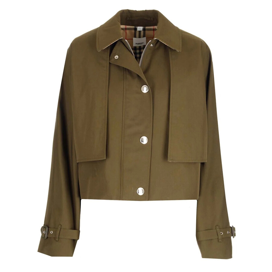Burberry Cropped Cotton Utility Jacket, Brand Size 6 (US Size 4 ...