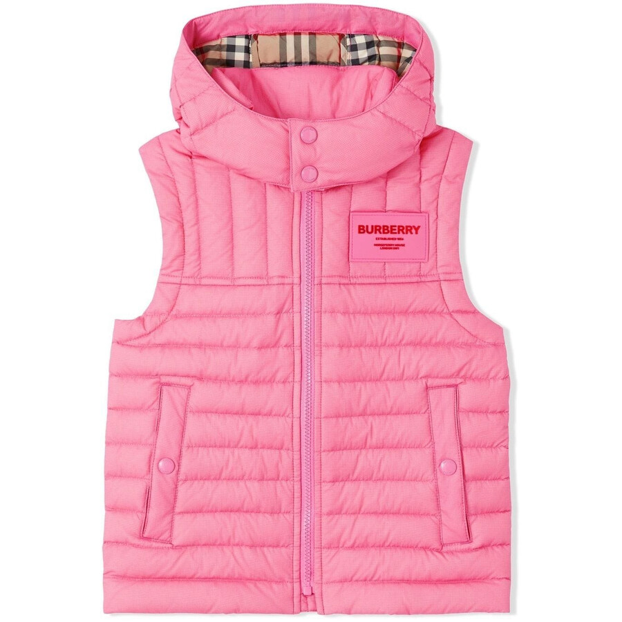 Burberry Girls Jose Perry Bubblegum Pink Horseferry Applique Padded ...