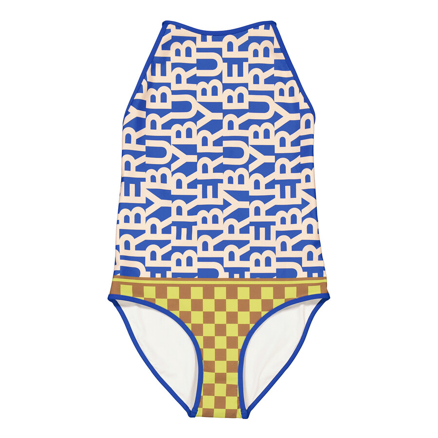 Burberry Girls Powder Pink Sandie One-Piece Logo Swimsuit, Size 14Y ...