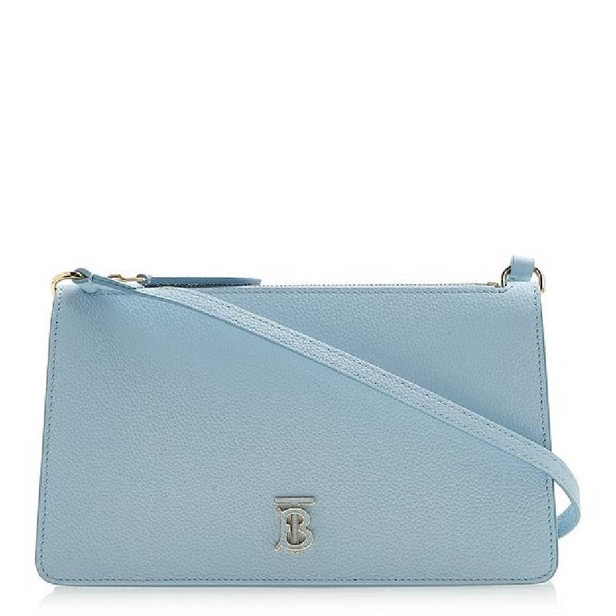 Burberry Grainy Leather Mini TB Shoulder Pouch - Pale Blue 8060642 ...