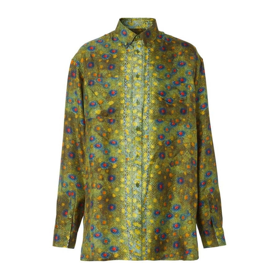 Burberry Green Fish Scale Print Shirt, Size X-Large 4567626 - Apparel ...