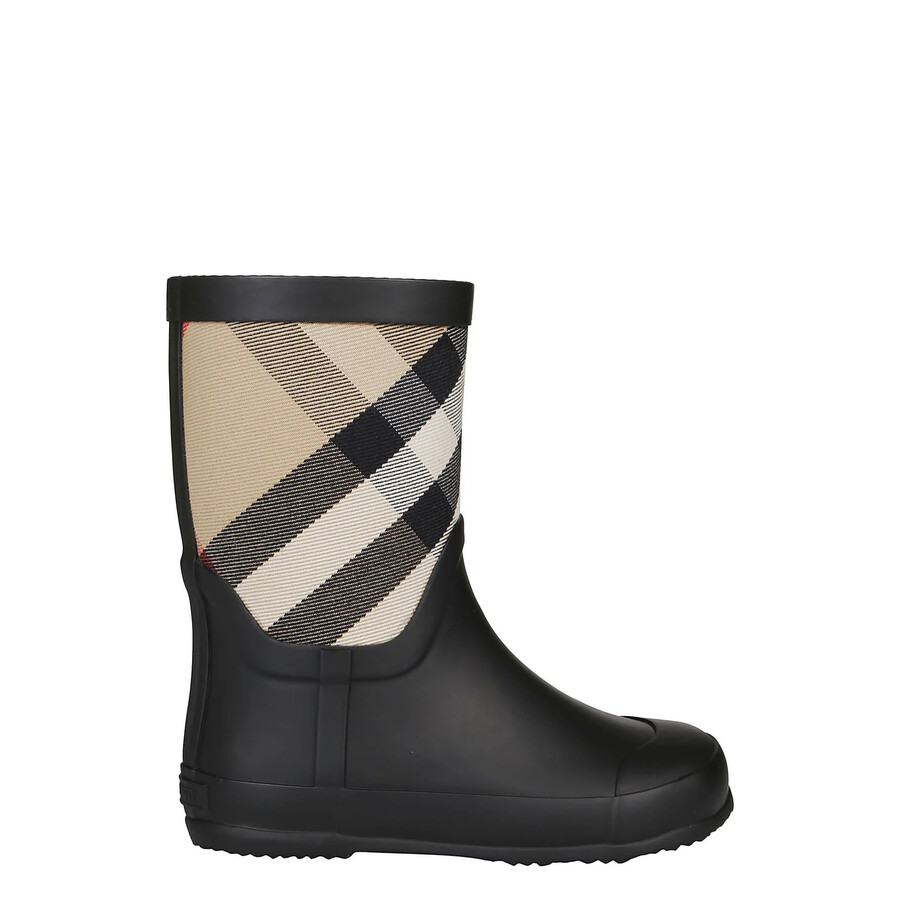 Burberry Kids Archive Beige House Check Rubber Rain Boots, Brand Size ...
