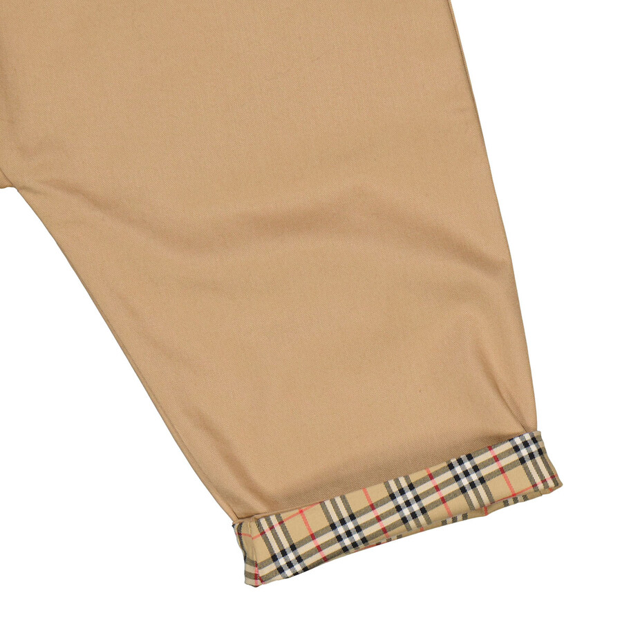 Burberry Kids Archive Beige Kyrie Reversible Check-Pattern Trousers ...