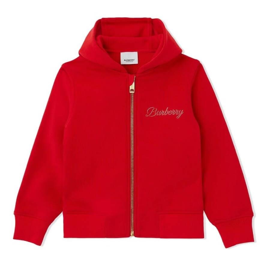 Burberry Kids Bright Red Logo Script Hoodie, Size 4Y 8061427 - Clothing ...