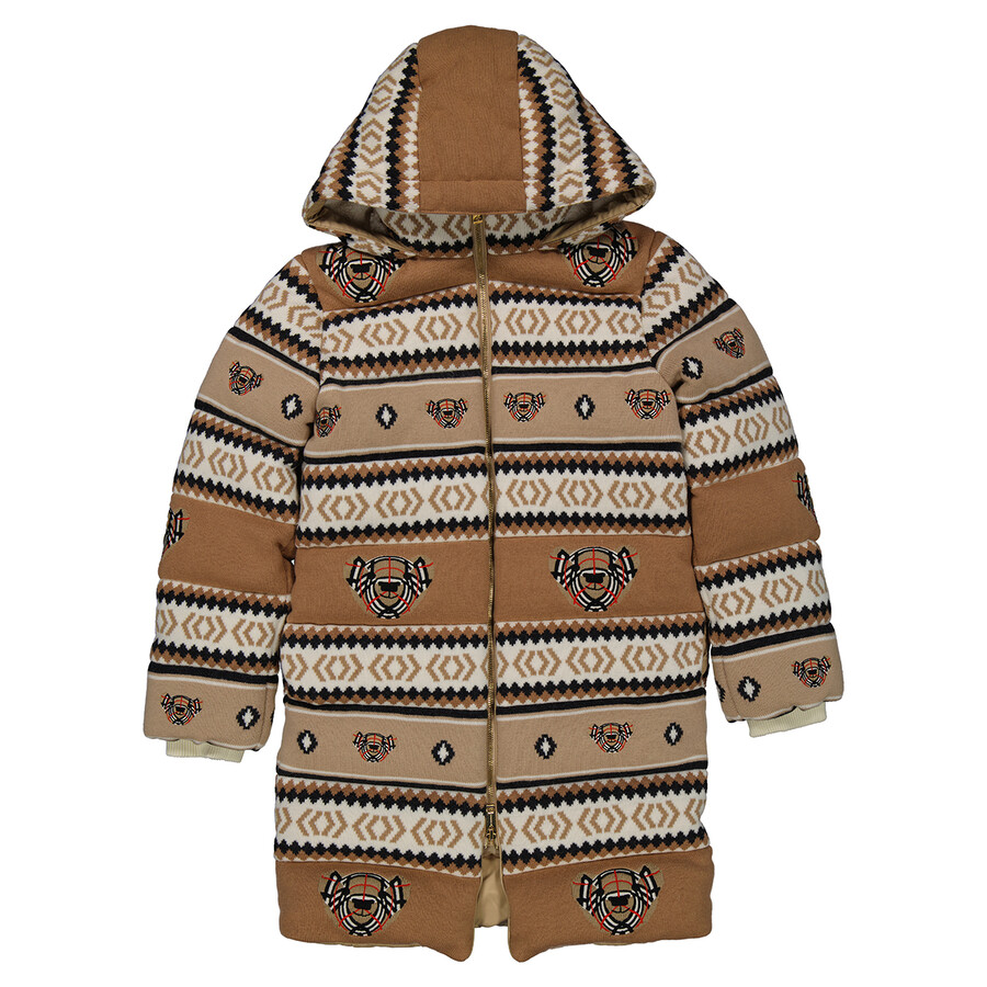 Burberry Kids Camel Fair Isle Wool-Cashmere Blend Coat Burberry Apparel ...