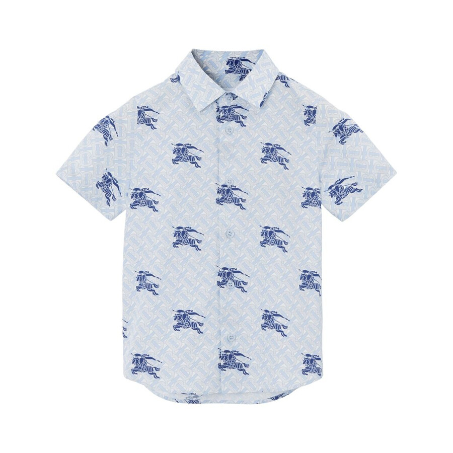 Burberry Kids Owen TB Monogram EKD Motif Cotton Shirt, Size 4Y 8072039 ...