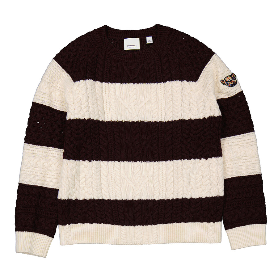Burberry Kids Striped Cable Knit Jumper, Size 4Y 8043979 - Clothing ...