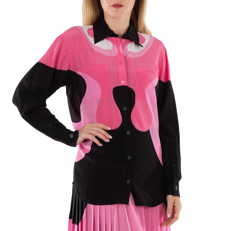 Burberry Ladies Black Ivanna Shirt, Brand Size 4 (US Size 2) 8054622 ...