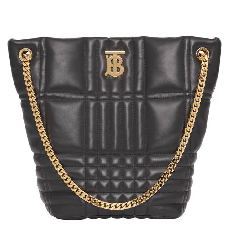 Burberry Ladies Black Oversized Quilted Lambskin Lola Bucket Bag 8050286 5045627541623 ...