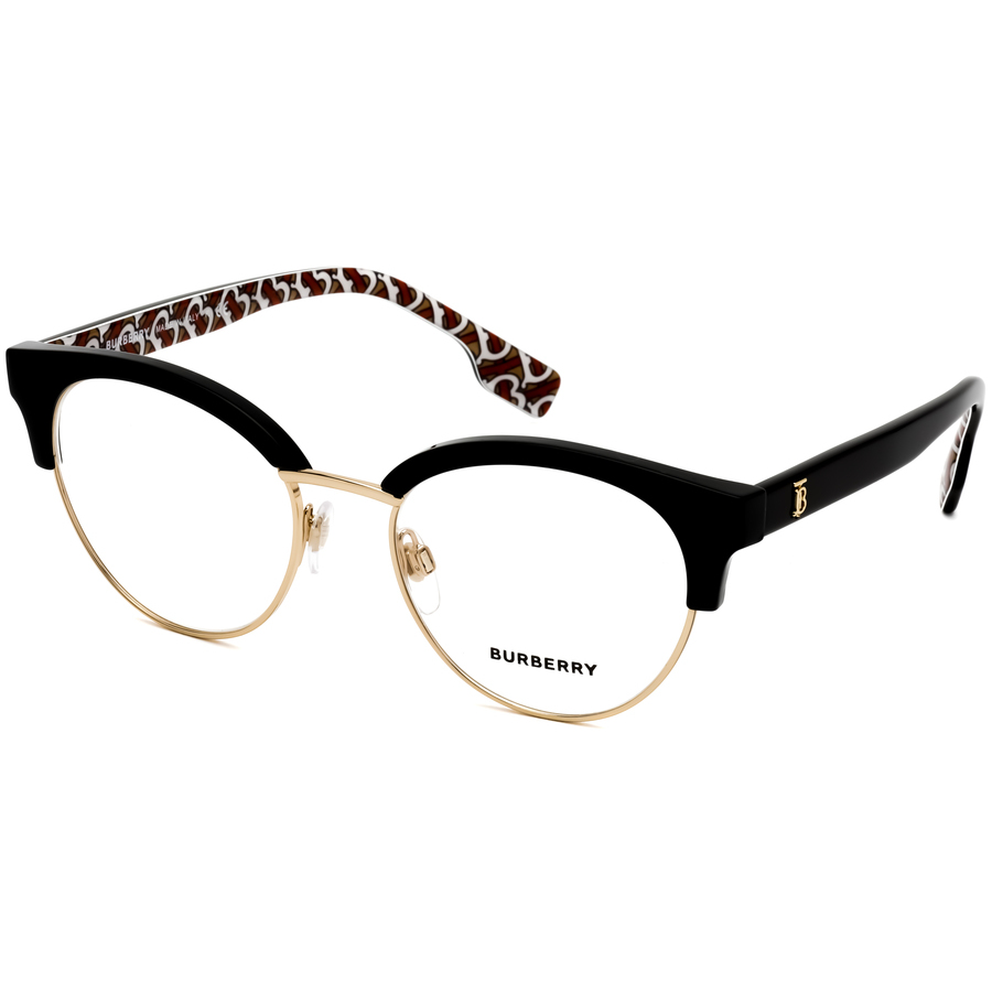 Burberry Ladies Black Round Eyeglass Frames BE2316382451 BE2316 3824 51 ...