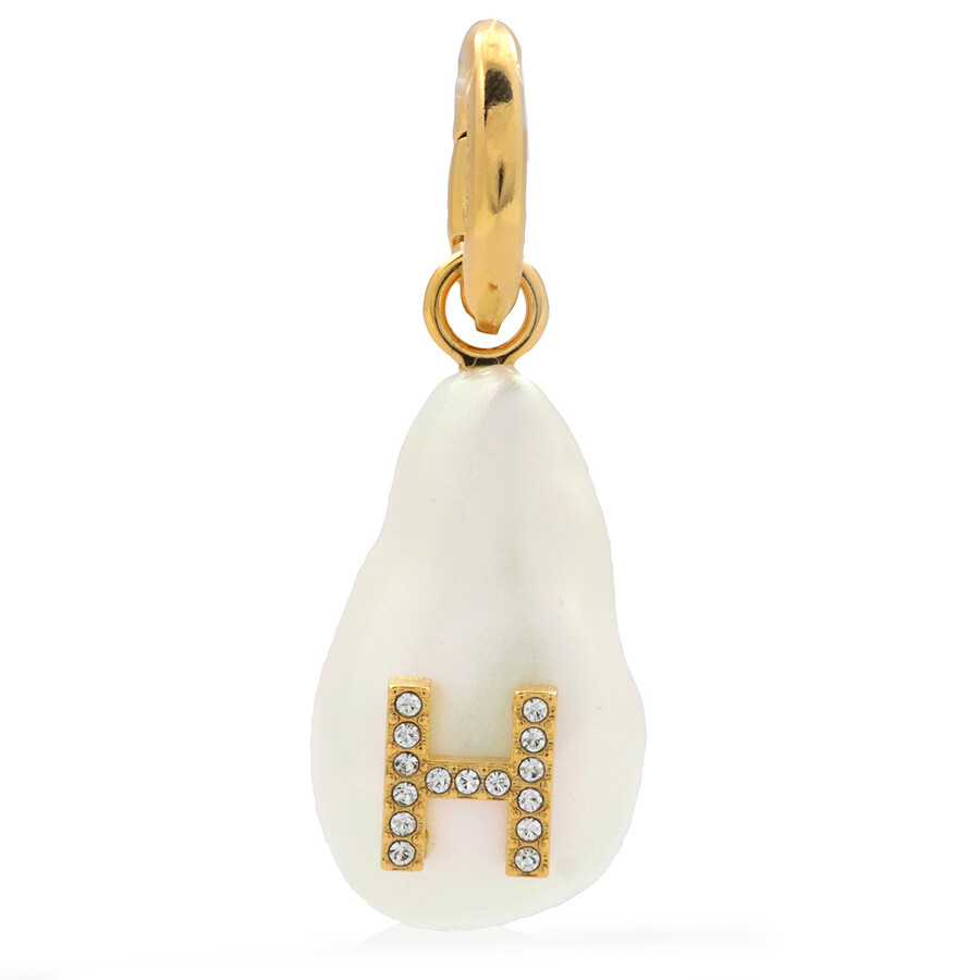 Burberry Ladies Crystal Embellished Resin Pearl H Charm 8049755 ...