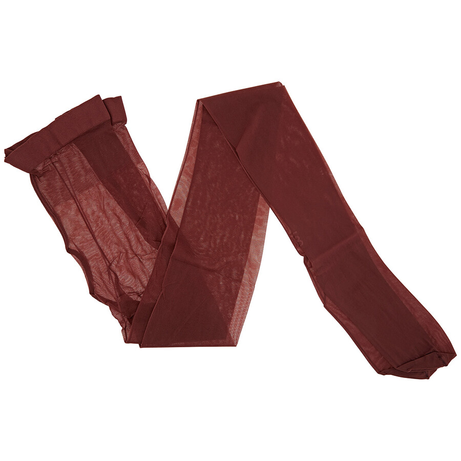 Burberry Ladies Dark Mocha Monogram Motif Seamed Tights, Size X-Large ...