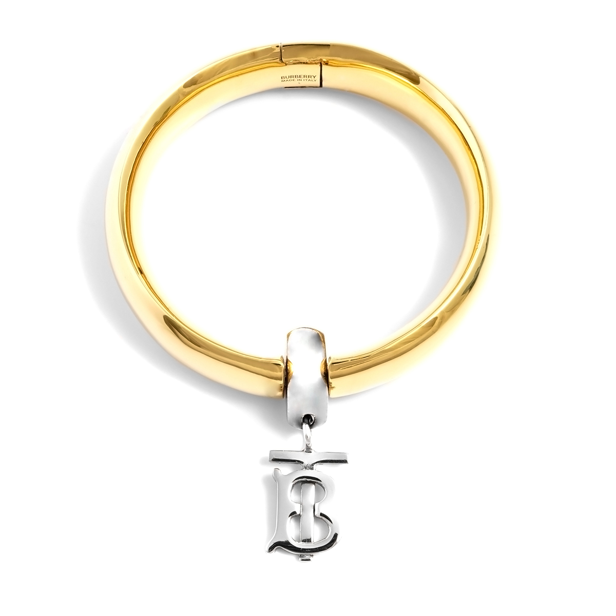 Burberry Ladies Gold Plated Monogram Motif Bangle, Brand Size Medium ...