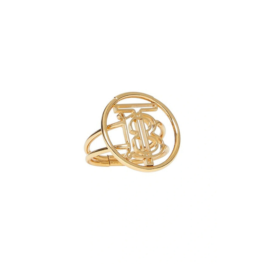 Burberry Ladies Gold Plated Monogram Motif Ring, Size Medium 8020244 ...