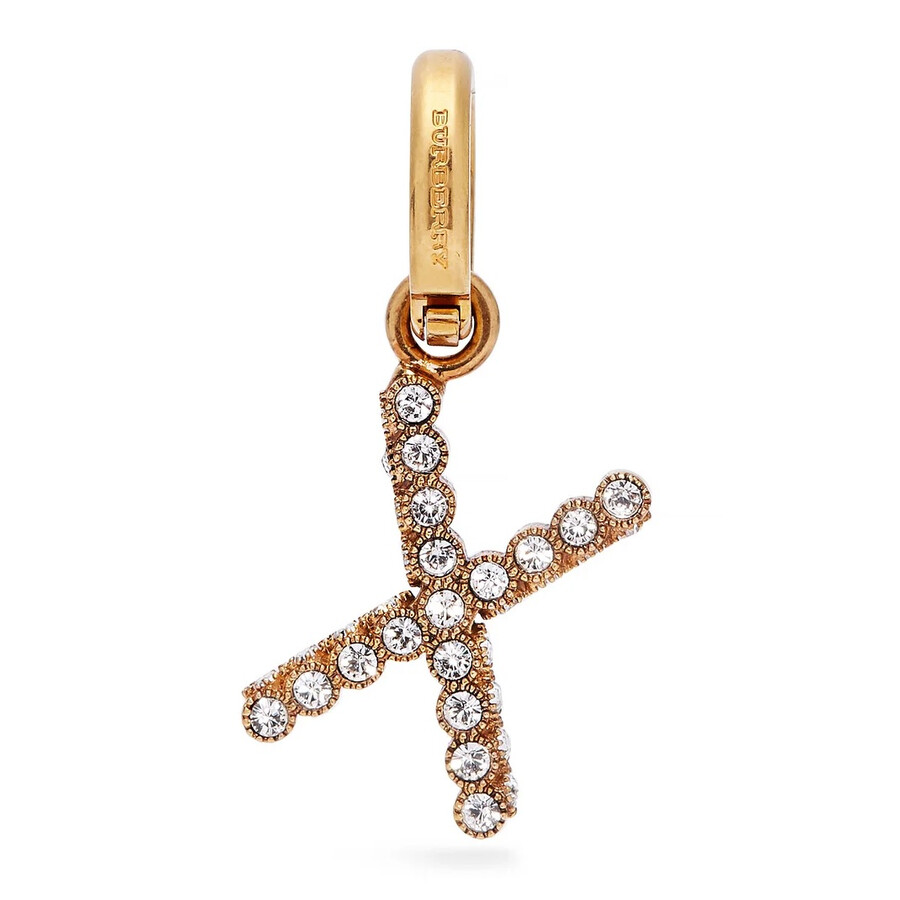Burberry Ladies Gold X Crystal-embellished Letter Charm 8008022 ...