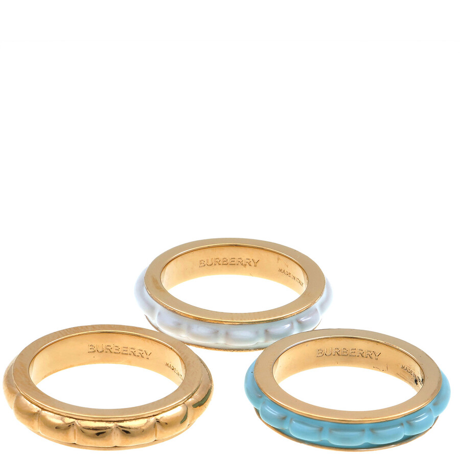 Burberry Ladies Lola Enamel Stacking Ring Set, Size Medium 8071684 ...