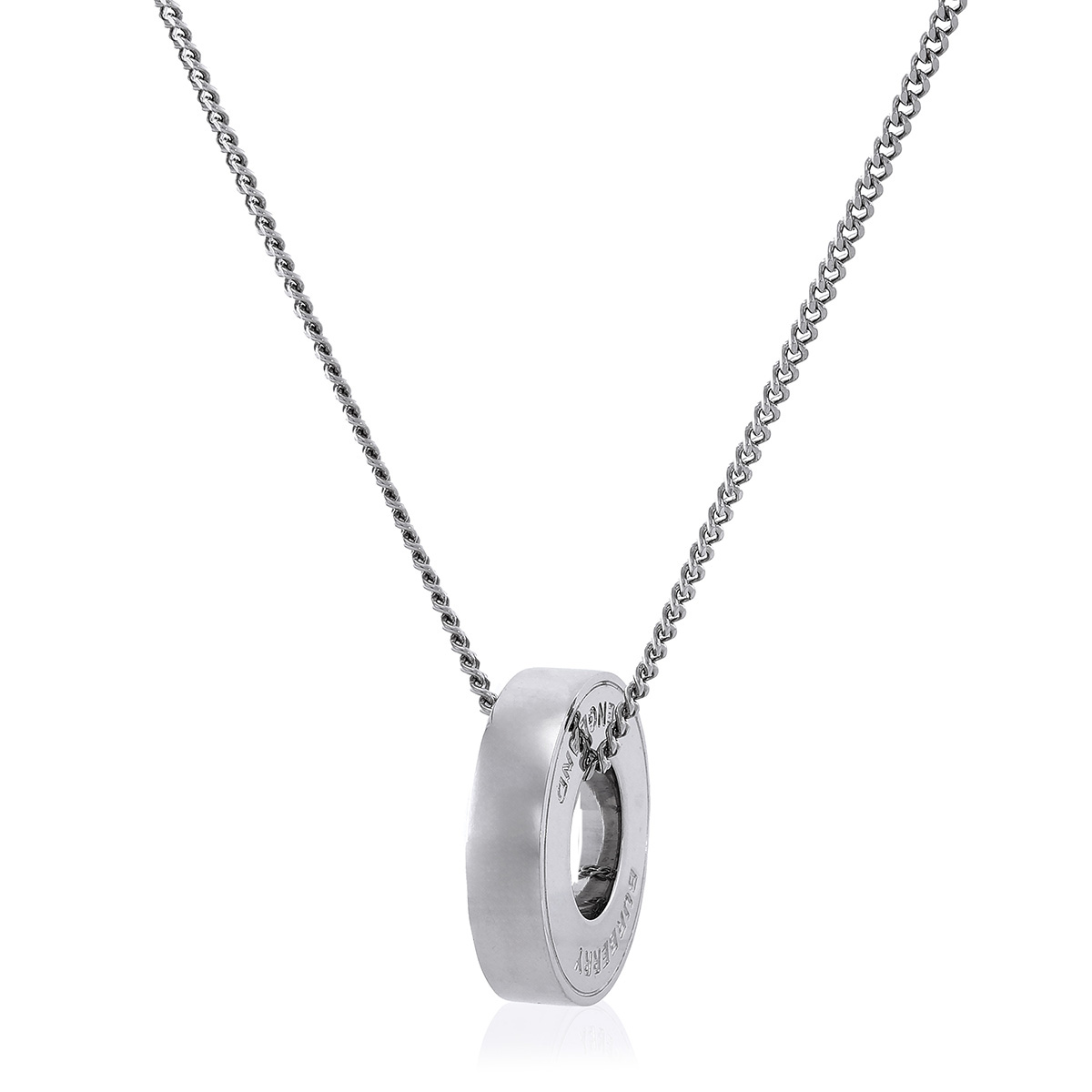 Burberry Logo Graphic Pendant Palladium-Plated Necklace 8049585 ...