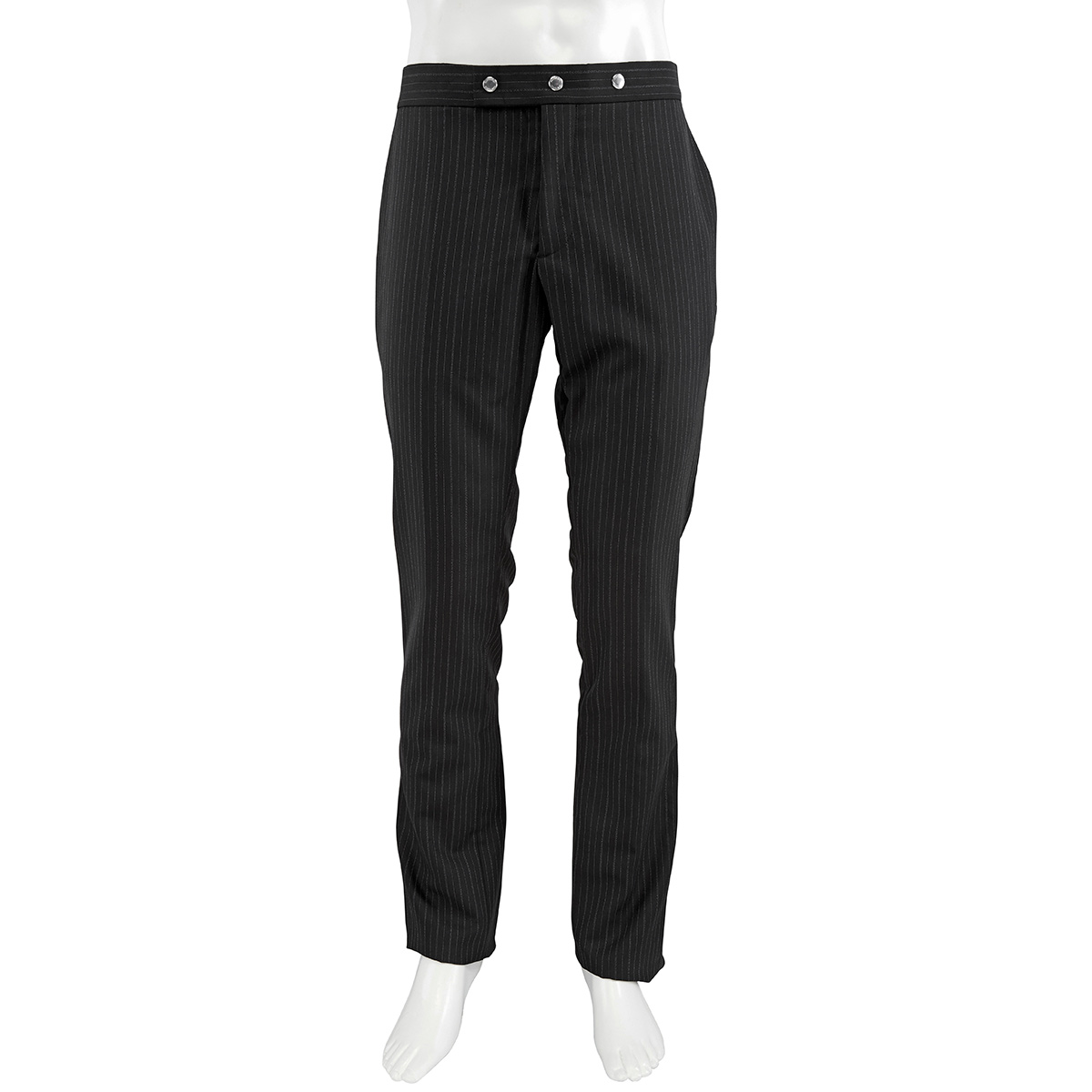 Burberry Men's Black Classic Fit Pinstriped Wool Tailored Trousers ...