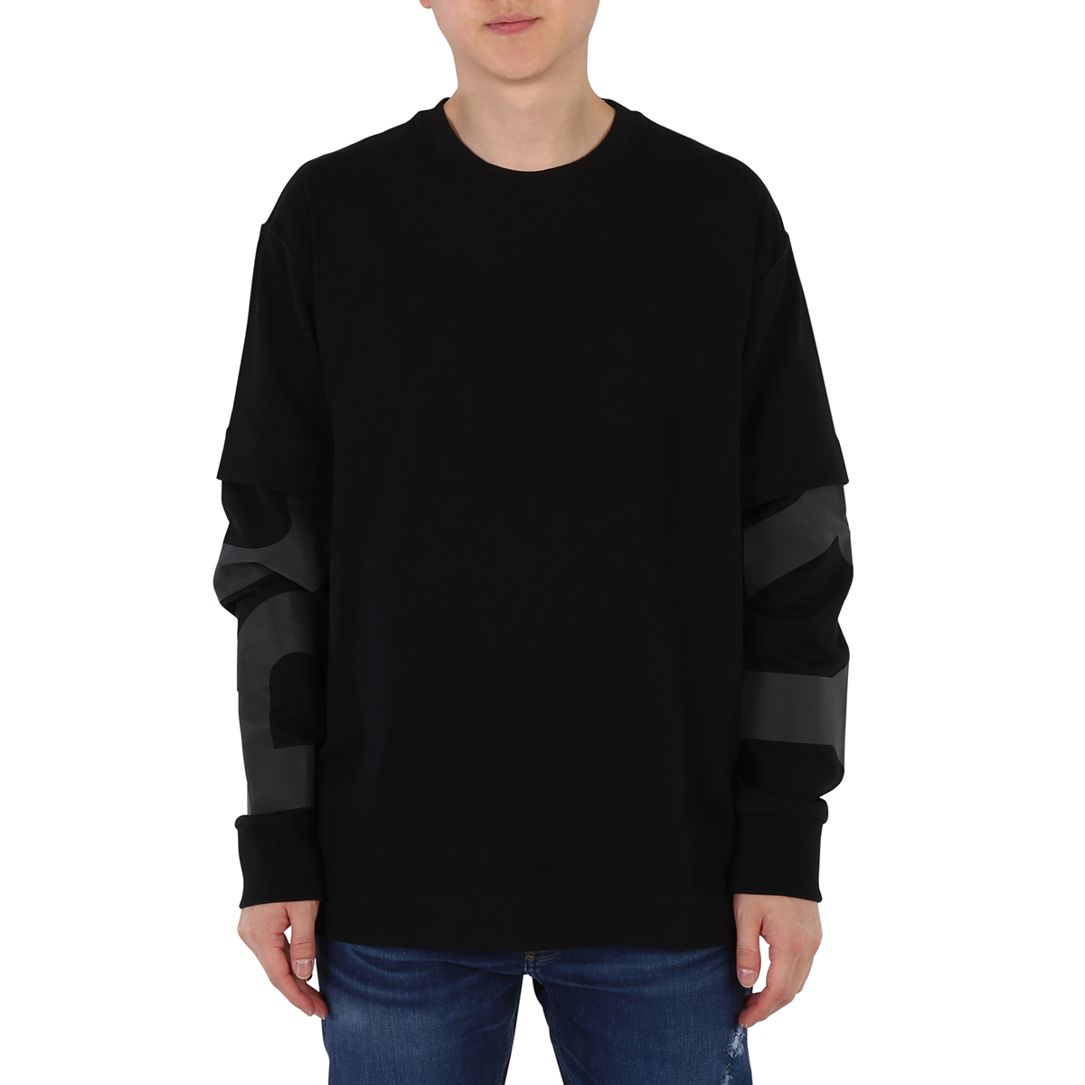 Burberry Men's Black Mitchell Logo Sweatshirt, Size XX-Small 8045540 ...
