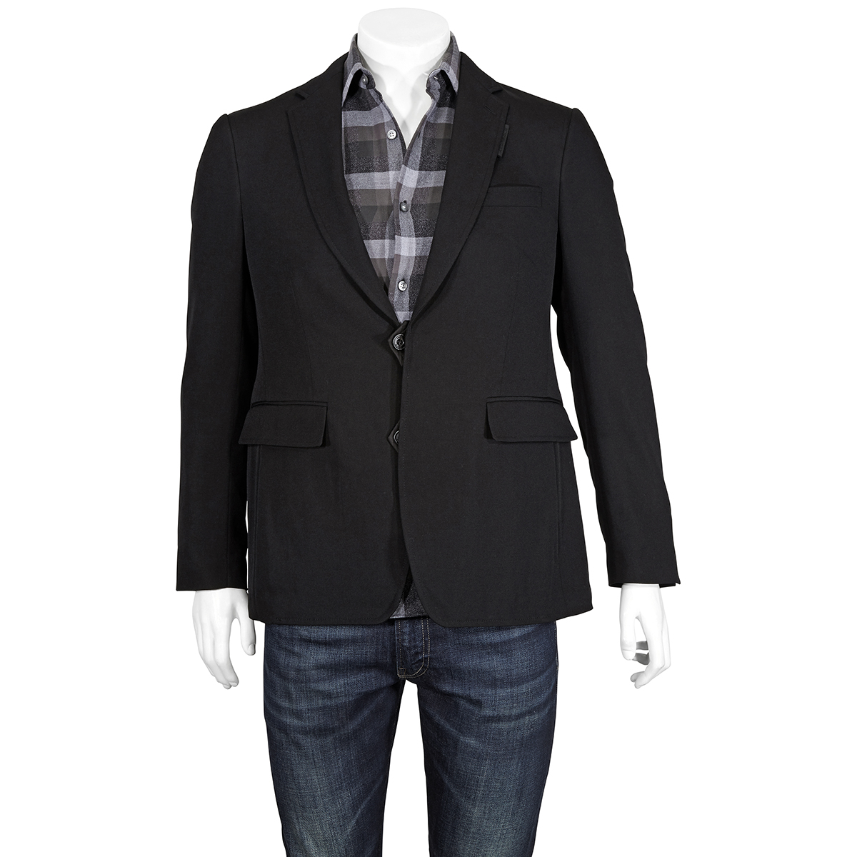 Burberry Men's Black Wool Tailored Blazer, Brand Size 44R (US Size 34R ...
