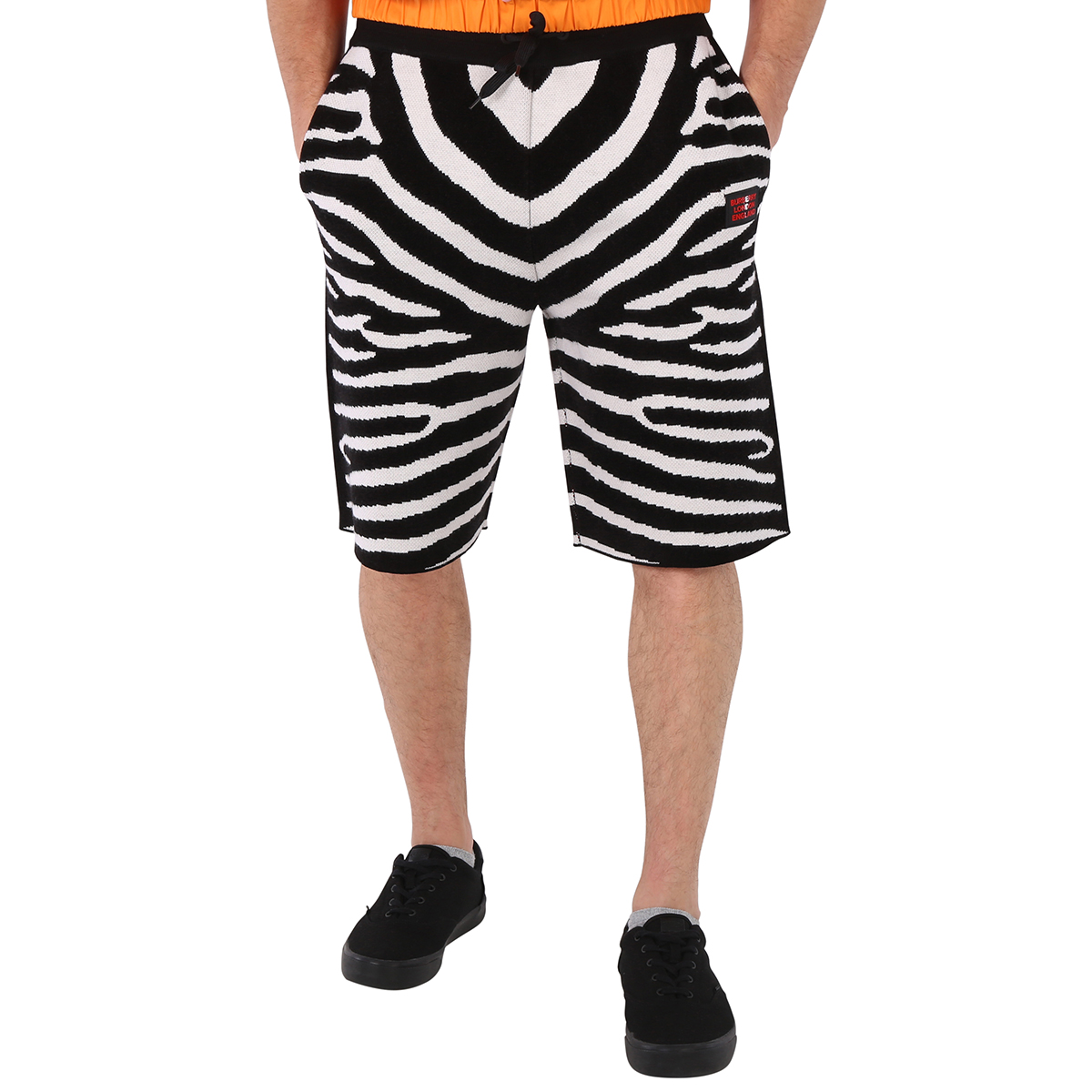 Burberry Men's Janson Zebra Print Wool Blend Knit Shorts, Size X-Small ...