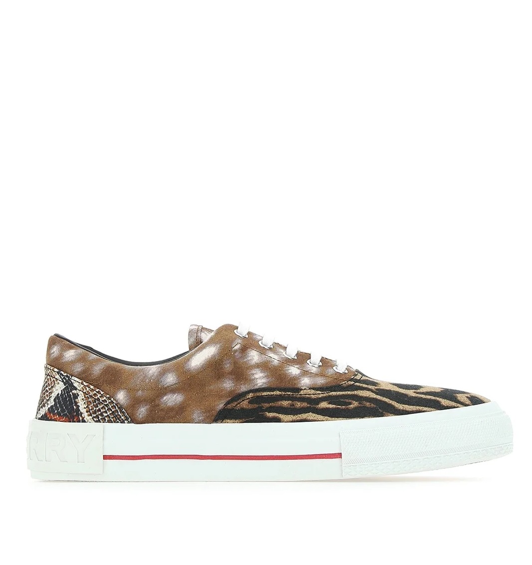 Burberry Men's Mixed Animal-Print Low-Top Skate Sneakers, Brand Size 42 ...