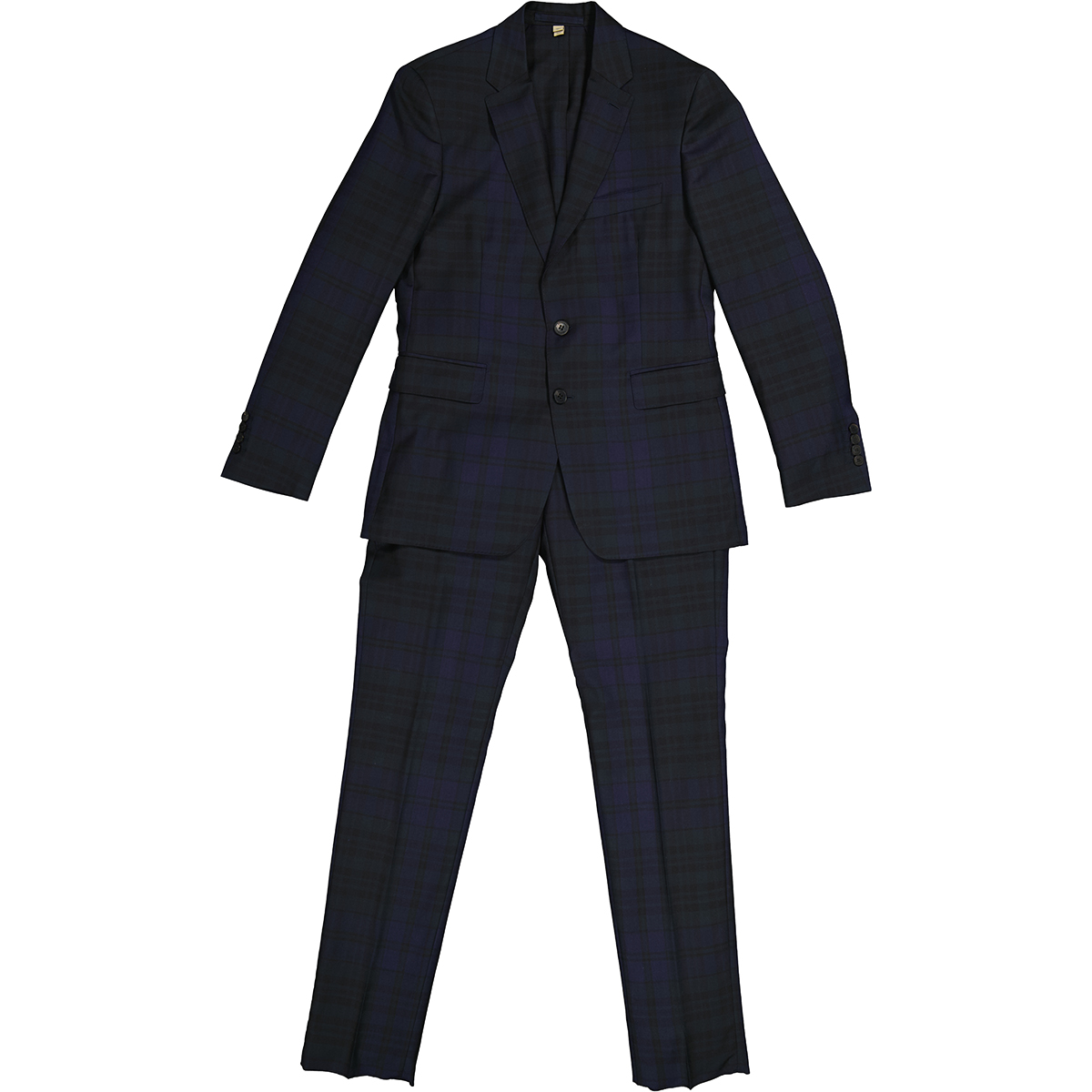 Burberry Men's Navy Slim Fit Check Print Suite, Brand Size 50S 8001364 ...