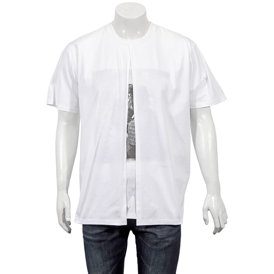 Burberry Men's Optic White Victorian Portrait Print Cotton Oversized T ...