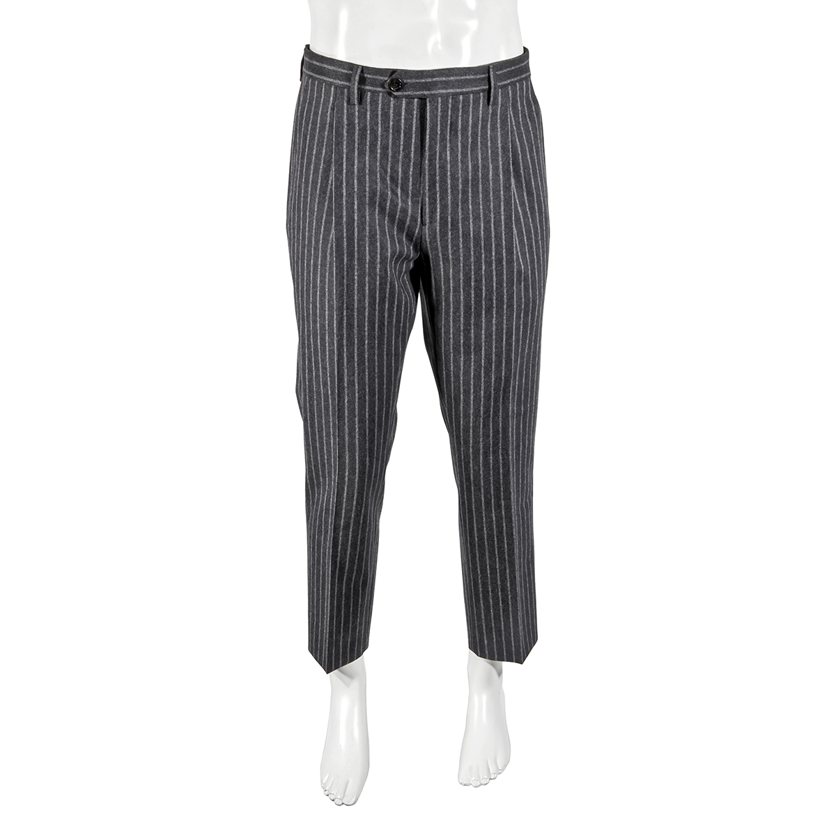 Burberry Men's Pinstriped Wool Blend Twill Trousers In Dark Grey, Brand ...