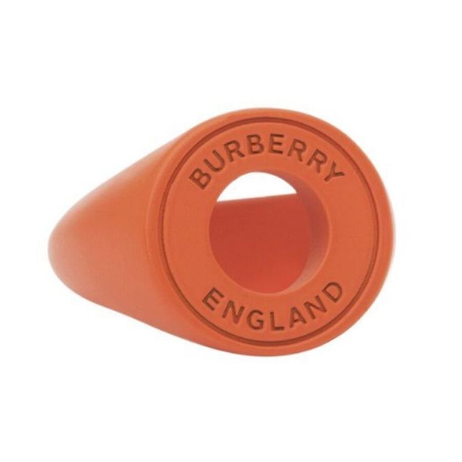 Burberry Men's Varnished Logo Graphic Signet Ring In Orange, Size ...