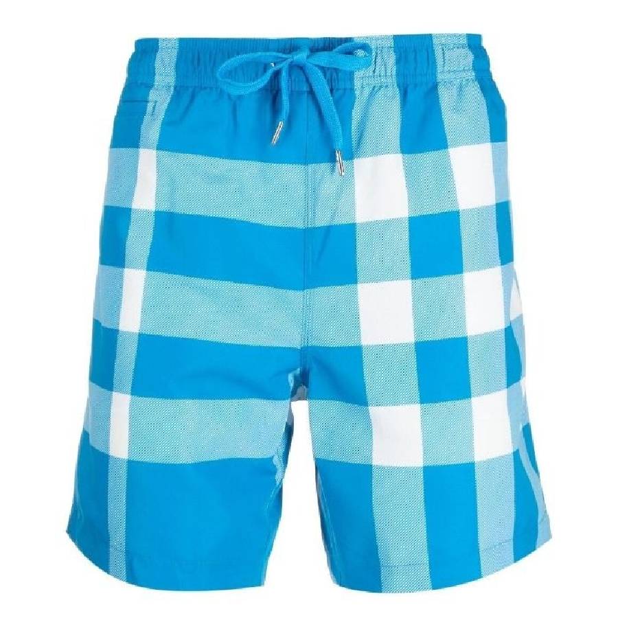 Burberry Men's Vivid Blue Martin Giant Check Drawcord Polyamide Swim ...