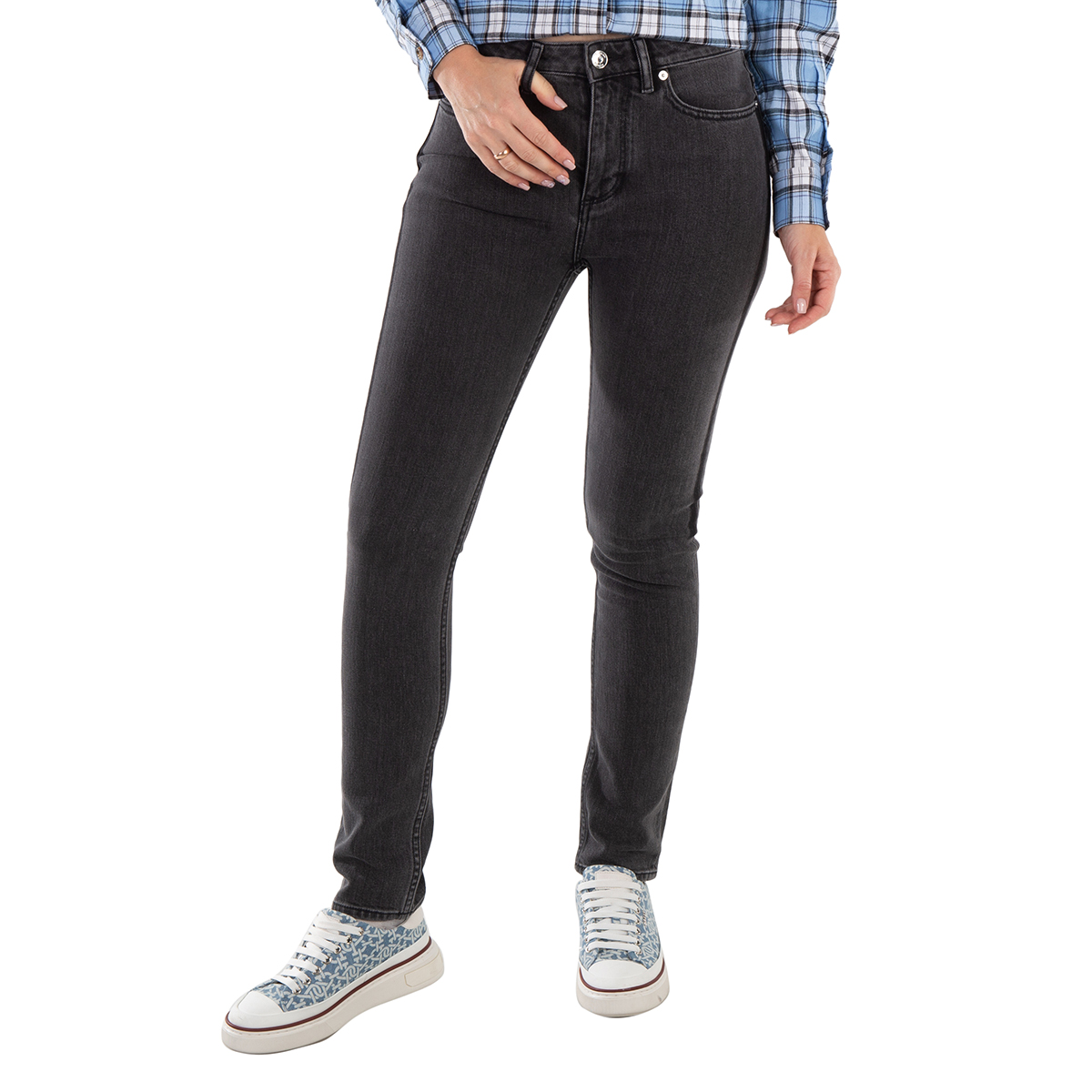 Burberry Mid Grey Felicity Slim-Fit Jeans, Waist Size 26" 8045029 ...