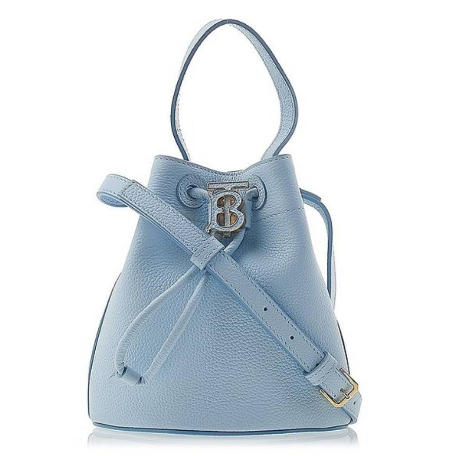 Burberry Mini TB Drawstring Bucket Bag In Pale Blue 8066184 ...