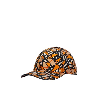 Burberry Monogram-Pattern Curved-Peak Woven Baseball Cap, Size Medium ...