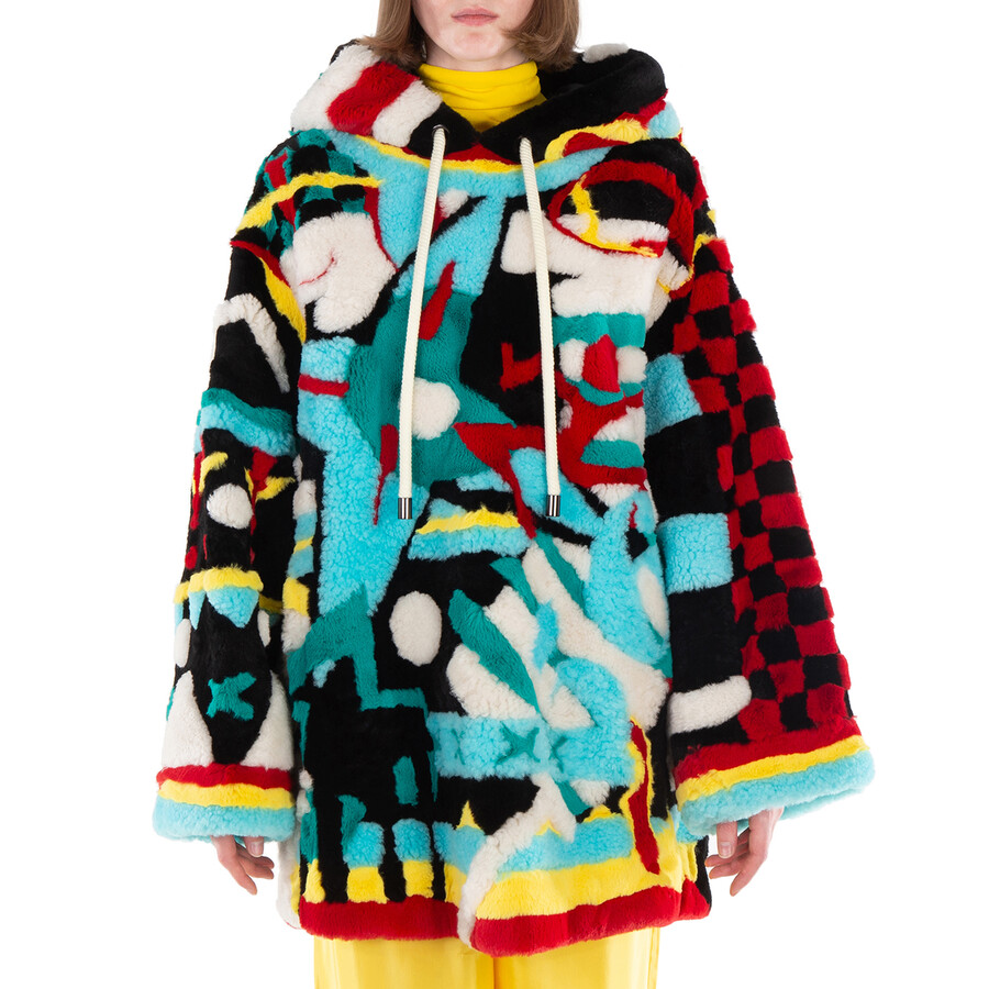 Burberry Oversized Abstract Fleece Jacket, Size Medium 4548275 ...