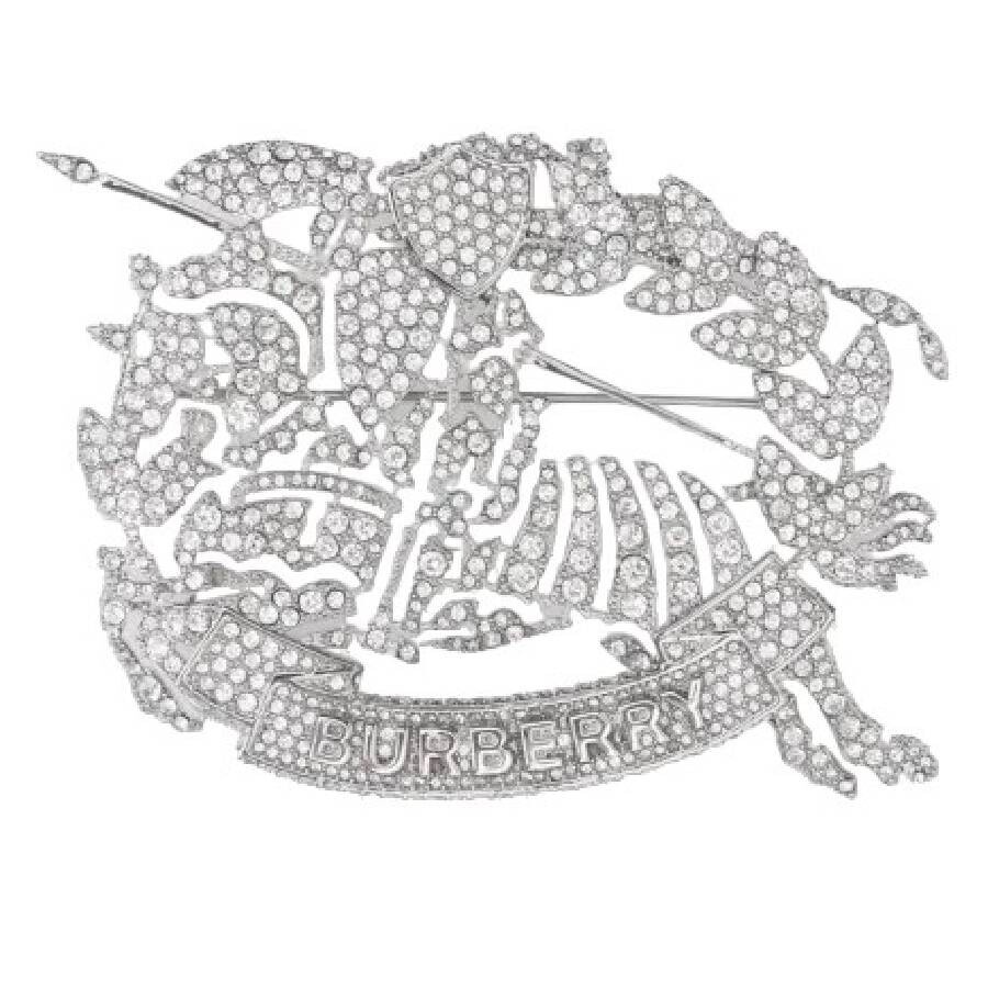 Burberry Palladium-Plated Crystal Brooch 8064185 5045700687545 ...