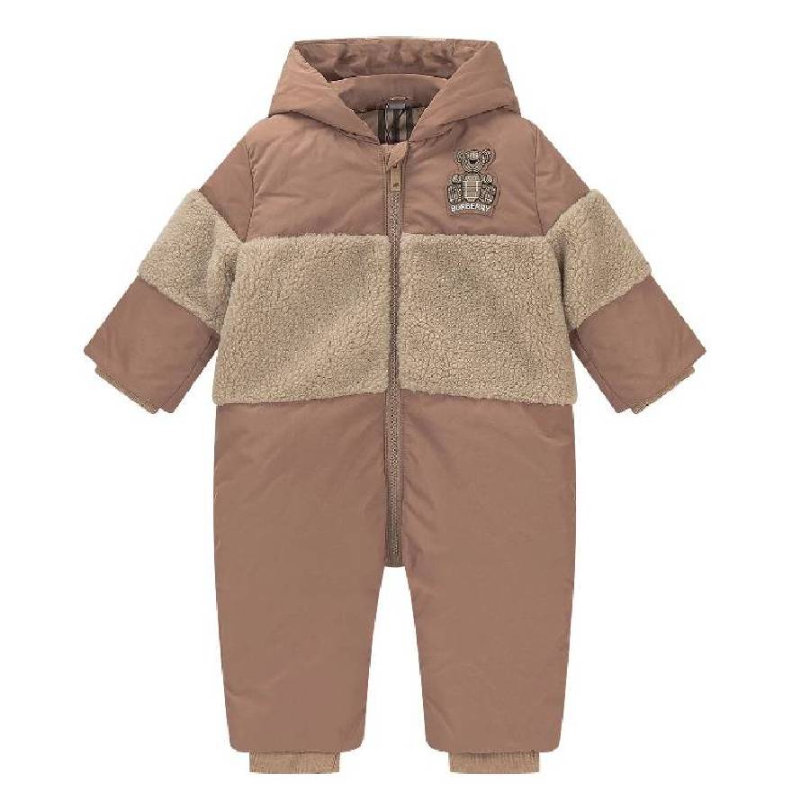 Burberry Ray Kids Bear Patch Hooded Puffer Snowsuit, Size 9M 8054123 ...