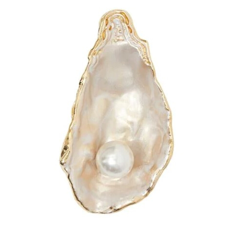 Burberry Resin Pearl Detail Gold-plated Oyster Brooch 8020265 ...