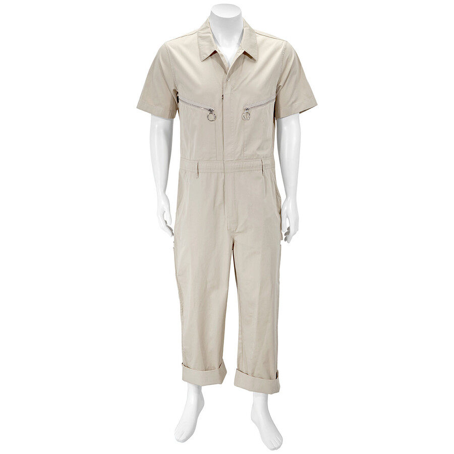 Burberry Short Sleeve Zipper Overalls In Stone, Brand Size 50 (Waist ...