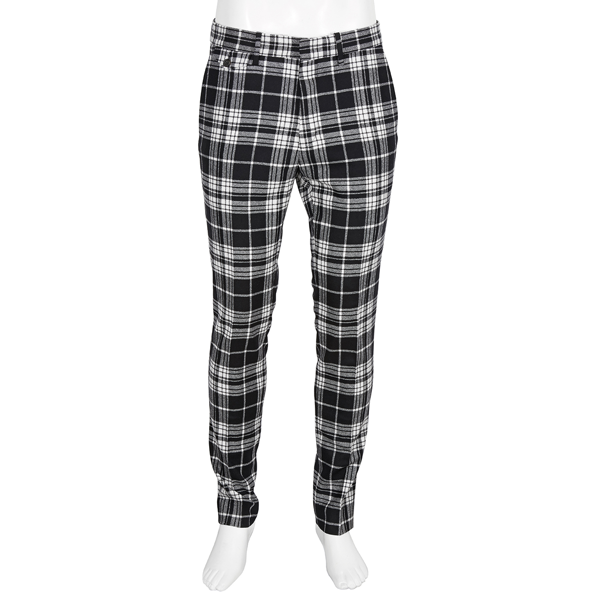 Burberry Tartan Wool Cashmere Slim Fit Tailored Trousers, Brand Size 52 ...