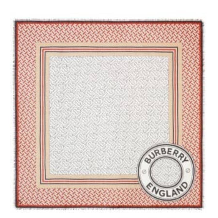 Burberry TB Monogram Logo Print Wool And Silk Scarf Clothing - Fado.vn