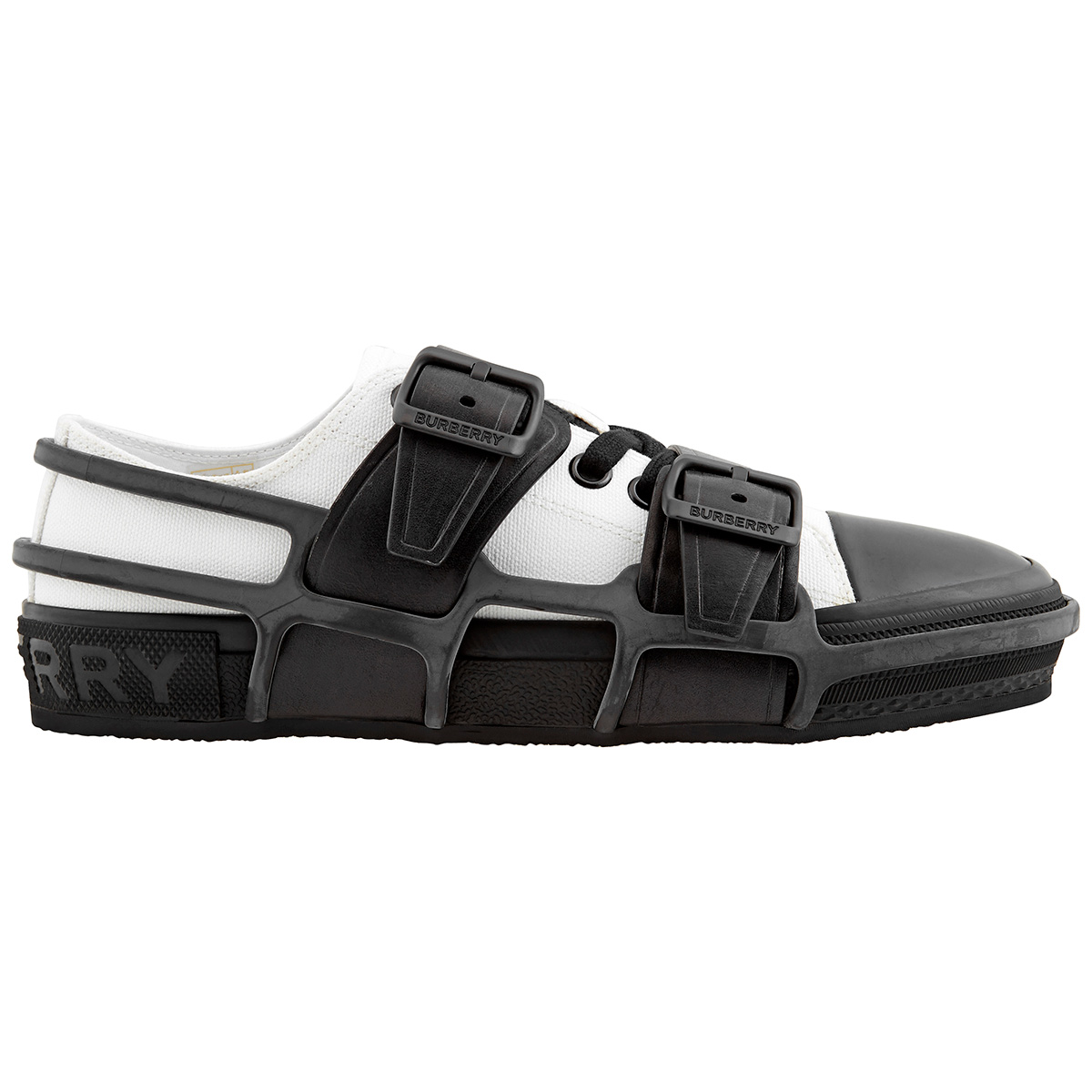 Burberry Two-tone Cotton And Leather Webb Sneakers, Brand Size 45 (US ...