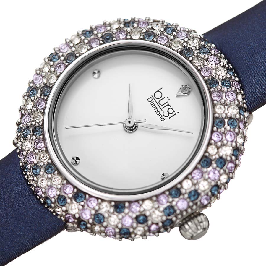 Burgi Diamond Silver Dial Ladies Watch BUR227BU - Burgi - Watches ...